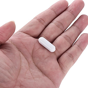 MECCANIXITY Magnetic Stirrer Mixer Stir Bar Rod 25mm(1") x8mm Cylinder Shape PTFE Coating Magnet White for Laboratory 10Pcs