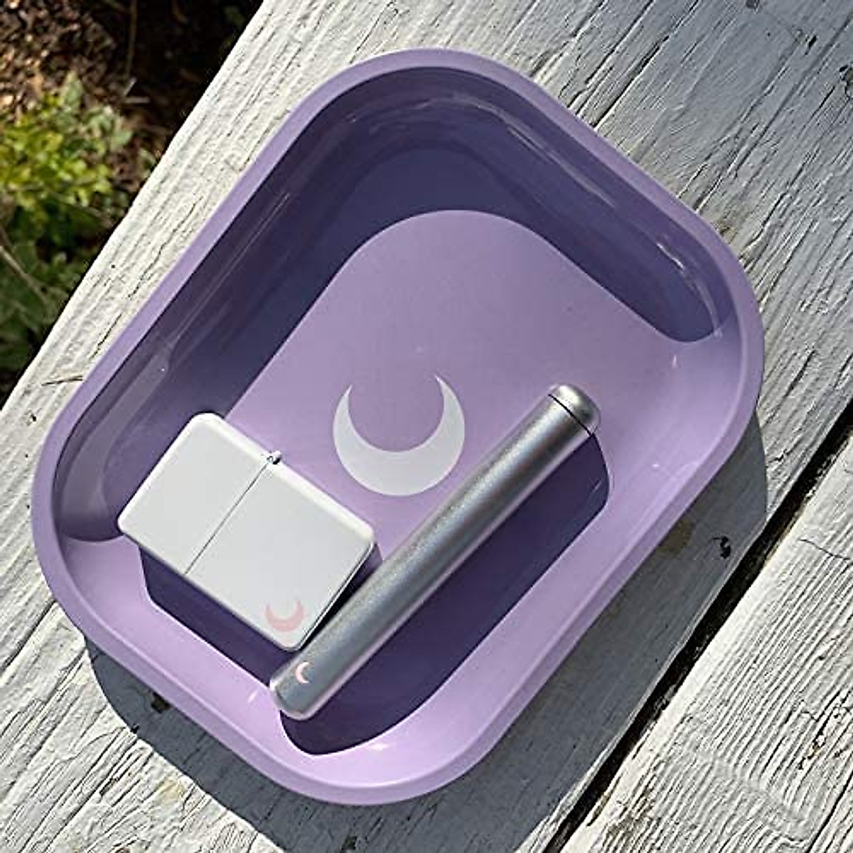 Metal Tray Small Purple Lightweight Tray - Curved Edges and Smooth Surface - 5.5 x 7 inch - Travel