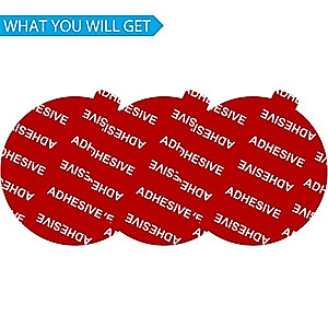 PKYAA Dashboard Pad Mounting Disk Sticky Adhesive Replacement Kit, 3pcs 2.76"(70mm) Circle Heat Resistant Double-Sided Stickers for Suction Cup Car Phone Holder Disc & Windshield Dash Cam