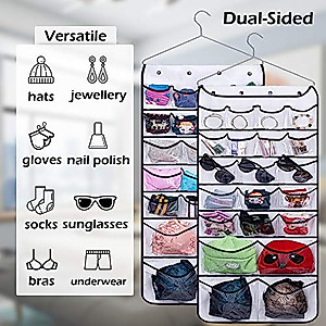 Misslo Hanging Closet Dual-Sided Organizers, 42 Pockets, 38.5 by 17.75-Inch