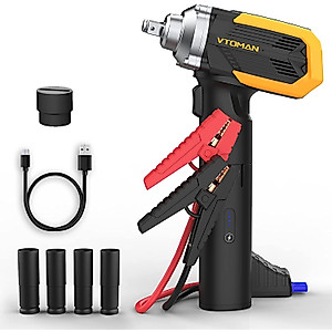 VTOMAN 1/2 Inch Car Impact Wrench, 516 FT-LBS Powerful Performance, Forward & Reverse, LED Light, Wide Application, 18-Month Warranty