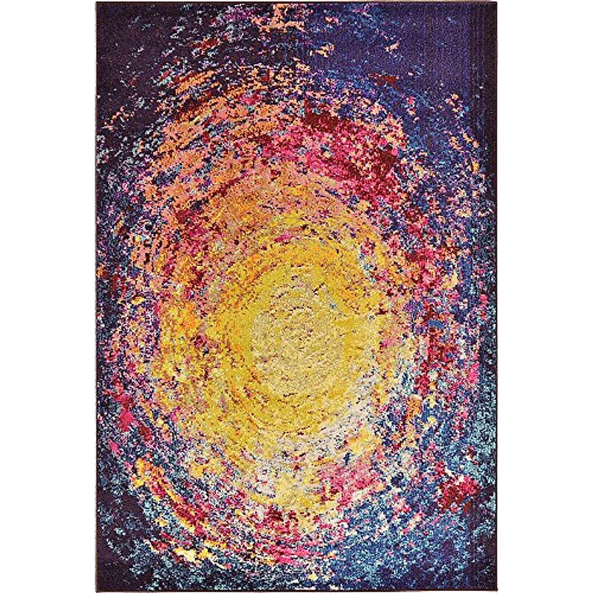 Unique Loom Estrella Collection Colorful Abstract Multi Area Rug (4' 0 x 6' 0)