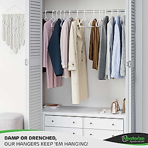 Ultra Heavy Duty Plastic Clothes Hangers - White - Durable Coat, Suit and Clothes Hanger. Perchas De Ropa (38 Pack - White)