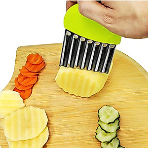 Crinkle Cutter Stainless Steel Potato Carrot Chip Vegetable Crinkle Wavy Chopper Cutter French Fry Slicer