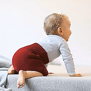 Organic Merino Wool Diaper Cover - Overnight Knit Diaper Cover for Fitted Cloth Diaper (EU86-92, Lagoon)