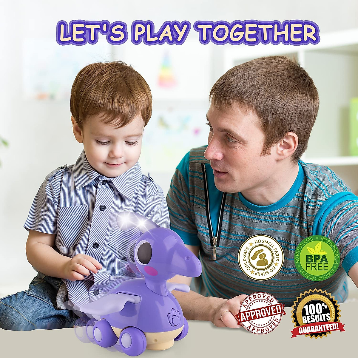 Kidpal Baby Toys 18 to 24 Months, Toys for 2 Year Old Boys Girls with Light and Music, Touch & Go Crawling Toys for babies18-24months, Baby Toys 18 Months, Gifts Toys for Age 2 Toddler