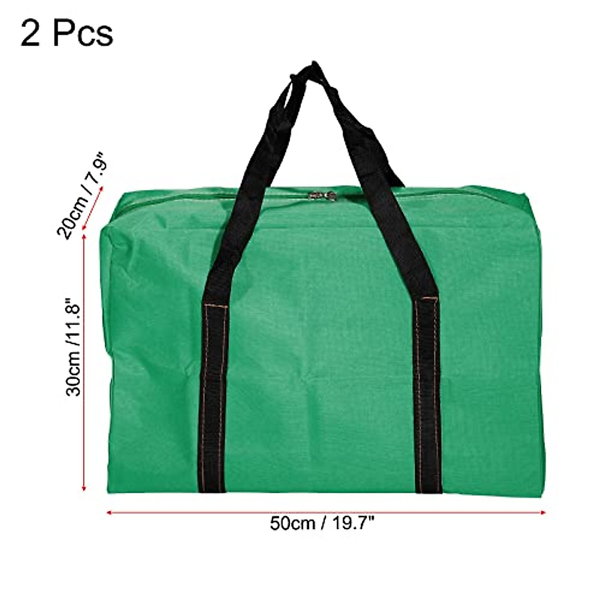 PATIKIL Closet Storage Bags, 2 Pack 35L Capacity Large Waterproof Moving Storage Bag Totes with Strong Handles for Home Camping, Green