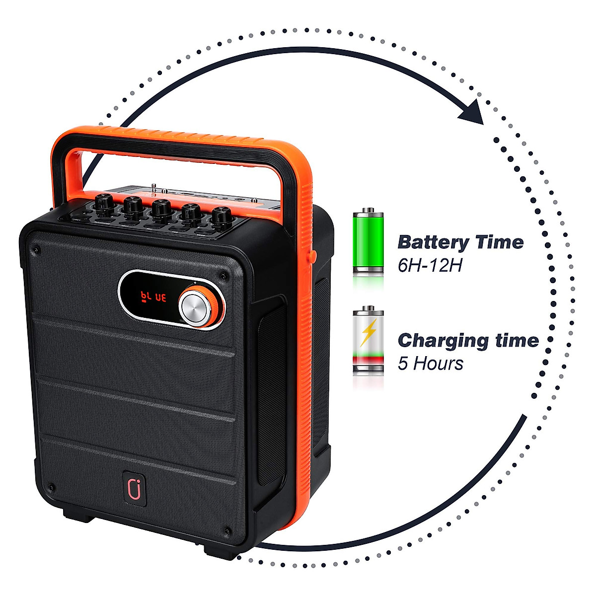 JYX Portable Bluetooth Karaoke Machine, Microphone PA Speaker System with FM Radio, REC, TWS, Remote Control, Supports TF Card, USB, AUX in, for Home,Party, Event
