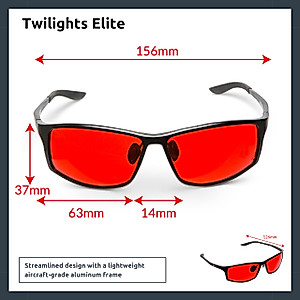 TrueDark Twilights Elite Blue Light Blocking Glasses to Reduce Eye Strain and UV Glare for Better Sleep - Men & Women, Computer Screen, Gaming, TV, Phone - by Dave Asprey