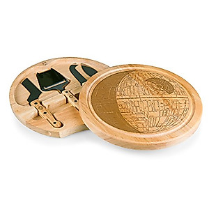 TOSCANA - a Picnic Time brand - Star Wars Death Star Circo Cheese Board and Knife Set - Charcuterie Board Set - Wood Cutting Board, (Parawood)