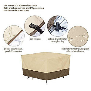 Nisorpa Square Patio Table Cover, 60 Inch Outdoor Furniture Covers Square, Waterproof Covers for Patio Furniture, Heavy Duty Square Patio Cover with Air Vents