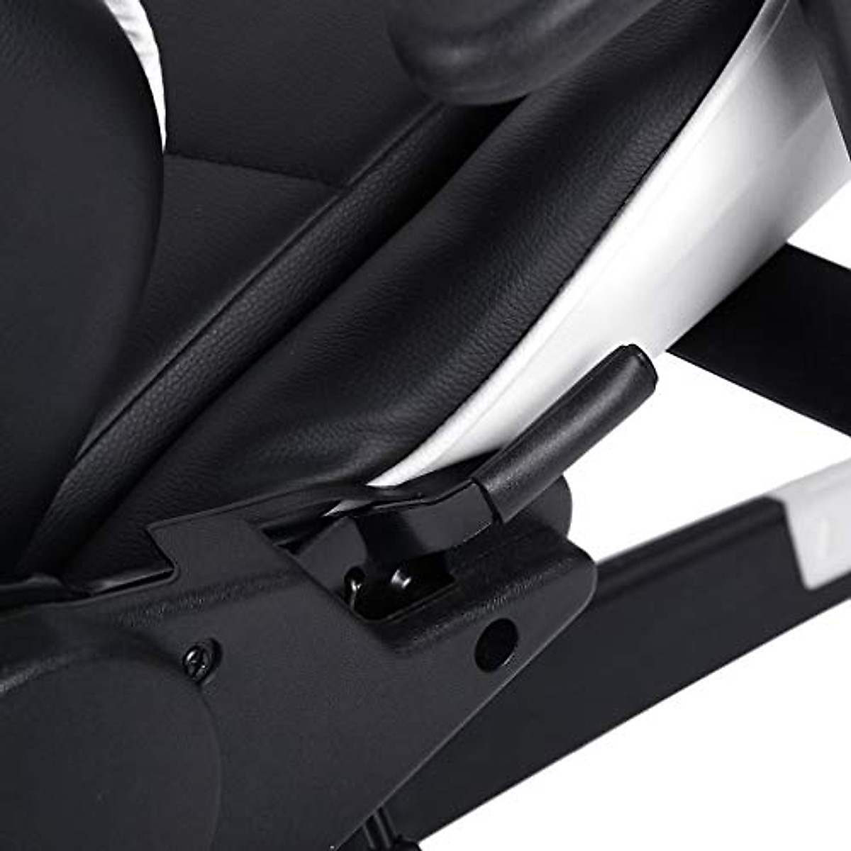 Devoko Gaming Chair Racing Style High Back Computer Chair with Adjustable Armrests Ergonomic Office Chair Executive Swivel Task Chair with Headrest and Lumbar Support (White)