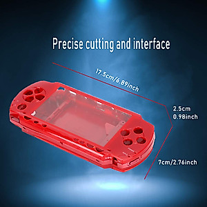 Lazmin Replacement Controller Skin PSP Protective Case, Game Console Shell with Screwdriver for PSP1000 Console(Red)