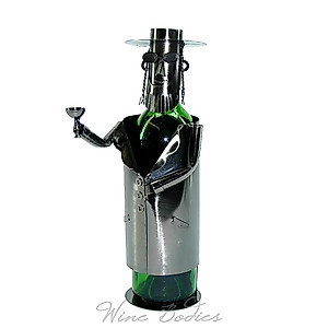 WINE BODIES jew rabbi Metal Wine Bottle Holder, Charcoal