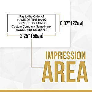 StampMark for Deposit Only Customized Office Self Inking Stamp - 5-Lines - Large - Choose from 15 Ink Colors