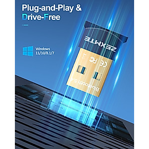 ZEXMTE USB Bluetooth Adapter for PC, 5.4 Bluetooth Dongle, Long Range Bluetooth Transmitter&Receiver, Plug-and-Play for Desktop, Laptop, Mouse, Keyboard, Headsets, Speakers Support Windows 11/10/8.1/7