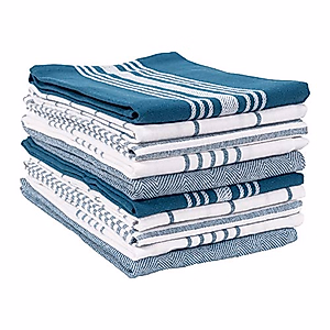 KAF Home Soho Kitchen Dish Towel Set of 10 | 18 x 28 Inch Tea Towels | Soft and Absorbent Mixed Set of Flat Towels (Teal)