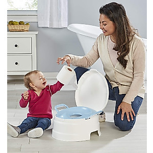 Primo 4-in-1 Complete Toilet Trainer & Step Stool, with Blue Seat, White