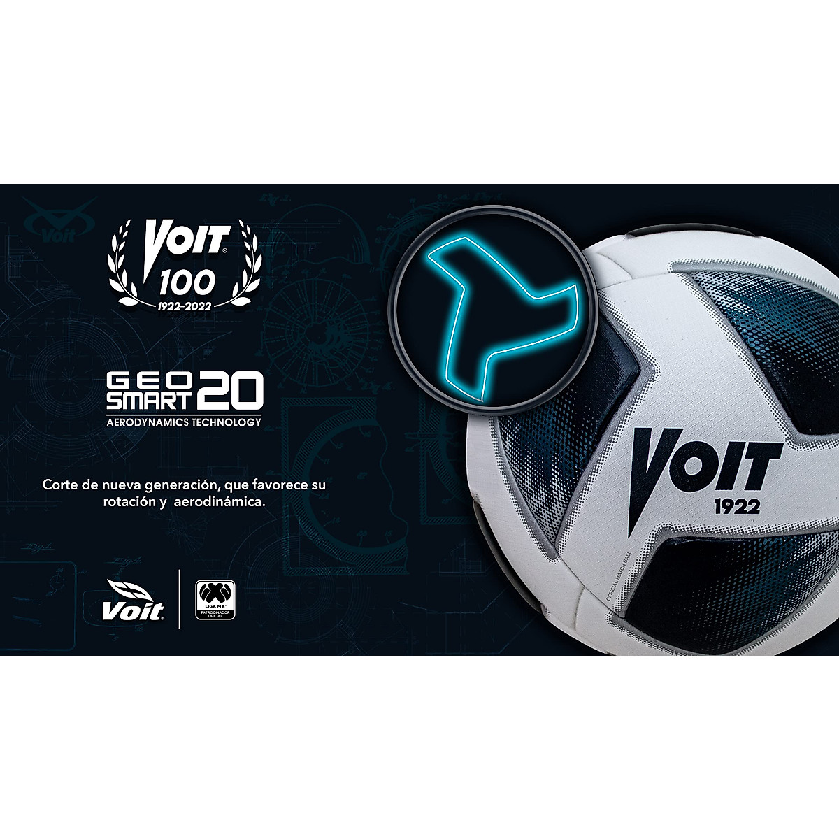 Voit 100 FIFA Quality PRO, Official Match Ball Liga MX Clausura 2022, No. 5 Soccer Ball