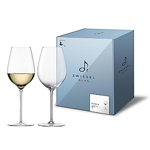 Zwiesel Glas Chardonnay Enoteca White Wine Glass (Set of 2), Hand-Blown Wine Glasses, Elegant Crystal Glasses for White Wine (Item No. 122084)