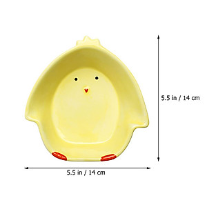 BESTonZON Easter Chick Shaped Salad Bowl Ceramic Dessert Bowl Cute Animal Food Serving Bowl Creative for Kitchen Restaurant