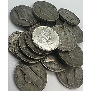 1943 PDS -1945 Jefferson Nickels WWII Era 35% Silver (20 COINS) Nickel Seller Good +