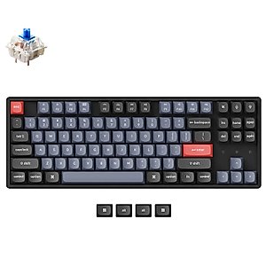 Keychron K8 Pro QMK/VIA Wireless Mechanical Keyboard, Hot-Swappable Aluminum Frame TKL Custom Programmable Keyboard with RGB Backlit, Gateron G Pro Blue Switch