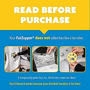 FurZapper Pet Hair Remover for Laundry, 4 Count - Reusable Dog & Cat Hair Remover Tool As Seen on Shark Tank - Removes Pet Fur, Hair, Lint, Dander from Clothes & Laundry - One FurZapper Per Pet