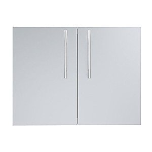 SUNSTONE DE-DD30 Designer Series Raised Style Double Door with Shelves, 30", Stainless Steel
