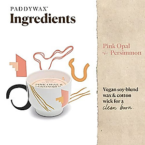 Paddywax Candles Wabi Sabi Collection, Scented Soy Candle, 12 Ounces, Pink Opal & Persimmon