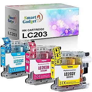 Smart Gadget Compatible Ink Cartridge Replacement LC 203 LC203 LC201 LC 201 Colour CYM | Use with MFC-J4320DW MFC-J680DW MFC-J485DW MFC-J4620DW MFC-J4420DW MFC-J885DW Printers | Multicolor [3_Pack]
