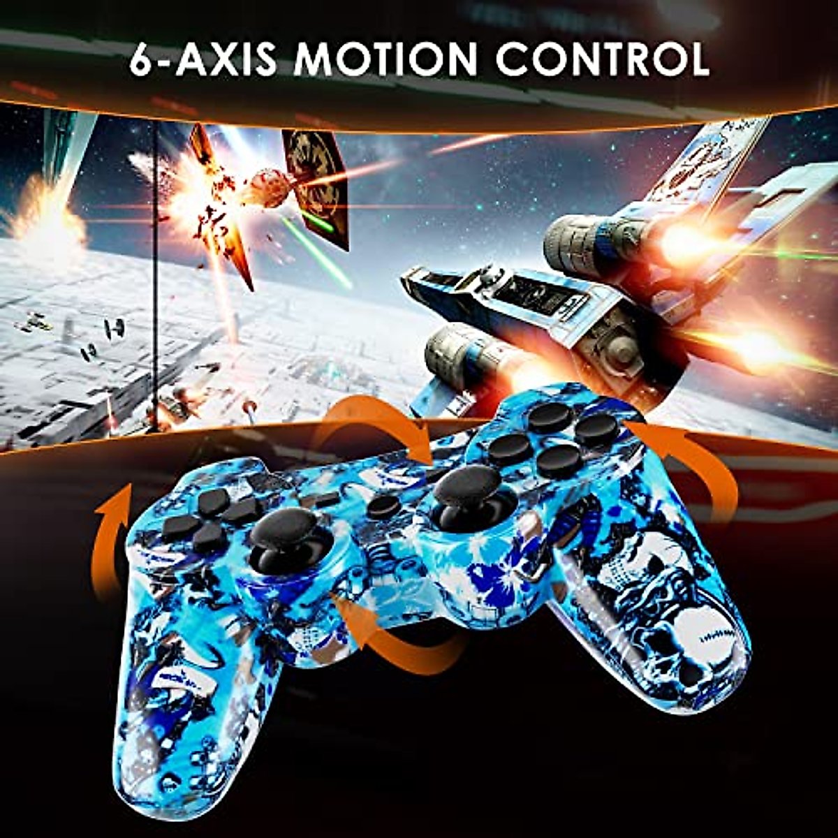 Boowen Wireless Controller for PS3, Controller for Sony PlayStation 3, 6-Axis High-Performance Motion Sense Dual Vibration Upgraded Gaming Controller, Compatible with PlayStation 3