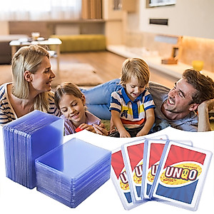 70 Pieces Card Sleeves Clear Hard Plastic Card Holder Trading Card Penny Sleeves Holder for Top Loaders,Baseball Card, Sports Cards,Credit/Trading Card(4 x 3 Inch)