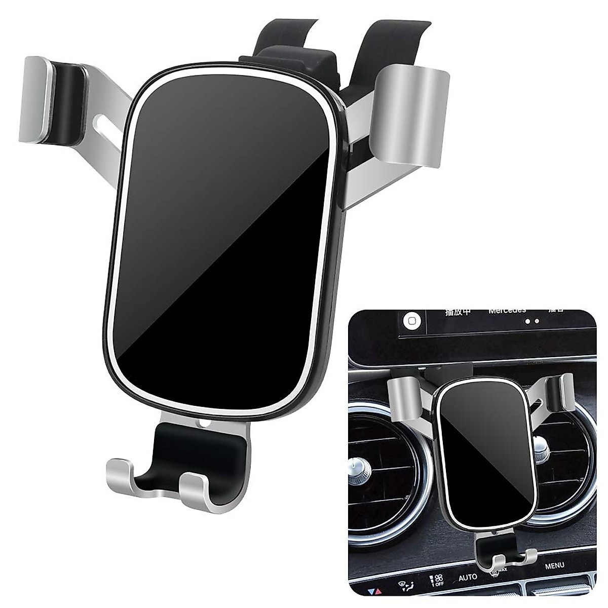 LUNQIN Car Phone Holder for Mercedes Benz C-Class C250 C300 C350 C450 2015-2018 & GLC-Class GLC300 2015-2019 AMG 43 63 Auto Interior Accessories Cellphone Mount Cell Mobile Cradle Navigation Bracket