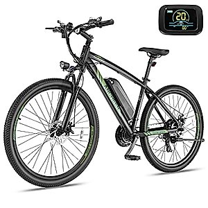 ANCHEER 500W Electric Bike for Adults 27.5'' Electric Mountain Bike/Ebike for Adults, 3 Hours Fast Charge, 50 Miles Class 2 Ebike with 48v 10.4Ah Removable Battery, Color LCD Display, 21 Speed Gears