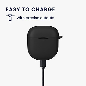 kwmobile Case Compatible with Bose QuietComfort Earbuds II Case - Silicone Cover Holder for Earbuds - Black