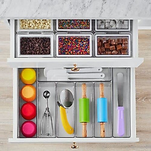 The Home Edit 6 Piece Kitchen Drawer Edit, Clear Plastic Storage System