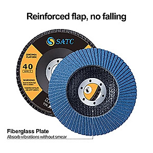 S SATC Abrasive Wheels & Discs 4-1 2 Inch Flap Disc 10 PCS 4.5" x 7/8" 40 60 80 120 Grit Fast Cutting Speed Zirconia Alumina Grinding Disc for Angle Grinder Type #29