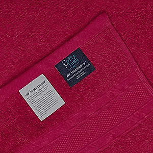 TRIDENT Soft and Plush, 100% Cotton 4 Piece Hand Towels for Bathroom, Highly Absorbent, Hotel Luxury, Super Soft, Salon Towels, Soft Comfort, 500 GSM (Crimson Red)