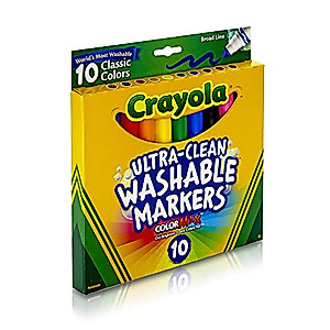 Crayola Ultraclean Broadline Classic Washable Markers (10 Count), (Pack of 2)