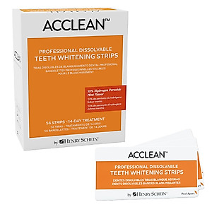 Acclean 10% Hydrogen Peroxide Teeth Whitening Strips; Dissolvable Whitening Strips for 28 Treatments; One (1) Box of 56 Dissolvable Teeth Whitening Strips