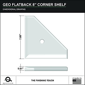 Questech Décor 8 Inch Corner Shower Shelf and 5 Inch Shower Caddy Foot Rest, Geo Flatback Wall Mounted Bathroom Shower Organizer, Oil Rubbed Bronze Finish