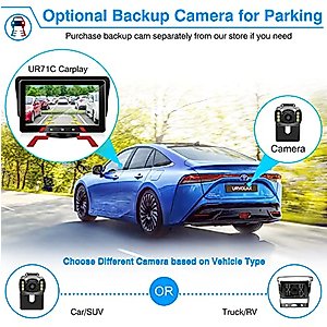 URVOLAX Wireless Portable Car Stereo Carplay Audio Receiver Compatible with Apple Android Auto System,7" HD Touch Screen Car Play with Bluetooth WiFi GPS Navigation FM Radio MirrorLink Voice Control