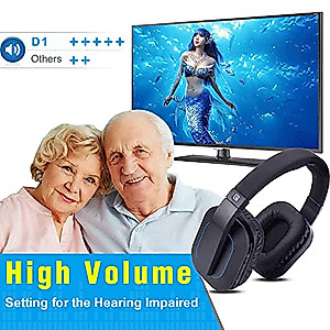 ANSTEN Wireless Headphones for Smart TV Watching with 2.4G RF Transmitter Charging Dock (Digital Optical AUX RCA),Tv Headphones Wireless for Seniors, 100ft Wireless Range No Audio Delay