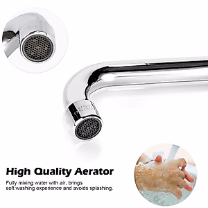 Commercial Bar Sink Faucet 4 Inch Center Deck Mount Bar Sink Faucet 2 Hole Brass Constructed & Chrome Polished with 10" Swivel Spout & Dual Lever Handles