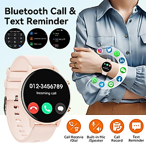 Smart Watch, Bluetooth Call Smartwatch for Men and Women,Monitoring Heart Rate/Sleep/Blood Oxygen/Pedometer,1.39-inch Fitness Tracker with Multiple Sports Modes,Smartwatches fit for IOS and Android