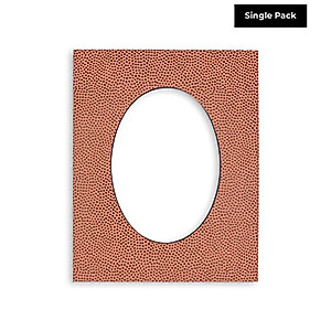 11x14 Mat Bevel Cut for 8x11 Photos - Precut Football Texture Oval Shaped Photo Mat Board Opening - Acid Free Matte to Protect Your Pictures - Bevel Cut for Family Photos, Pack of 1 Matboard Show Kit