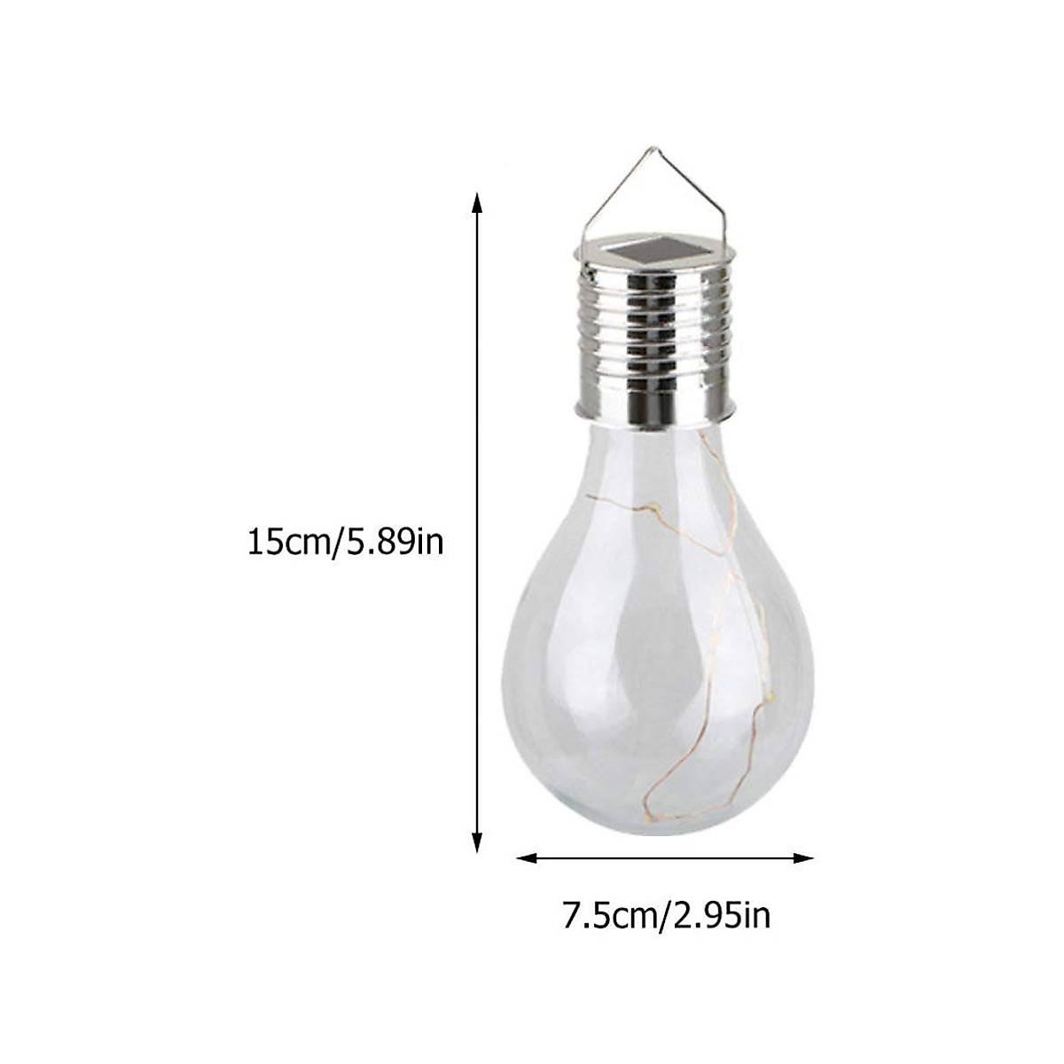 Abaodam 5pcs Solar Light Bulbs LED Outdoor Light Bulb Waterproof Hanging Lights Globe Garden Light for Garden Yard Camping (Warm White Light)