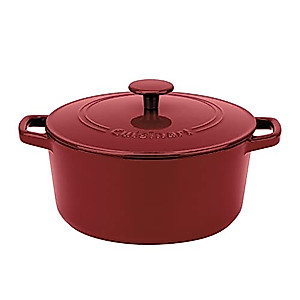 Cuisinart Chef's Classic Enameled Cast Iron Round Covered Casserole (Cardinal Red, 5- Quart)