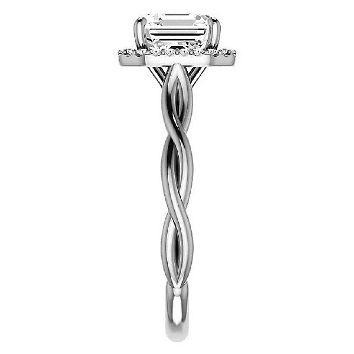 JEWELERYN Wedding Bridal Ring Set, Bridal Statement Ring, Moissanite Engagement Ring Set, 2 CT Asscher Cut, 925 Sterling Silver in Prong Set, VVS1 Clarity, Best Gift for Her (8)